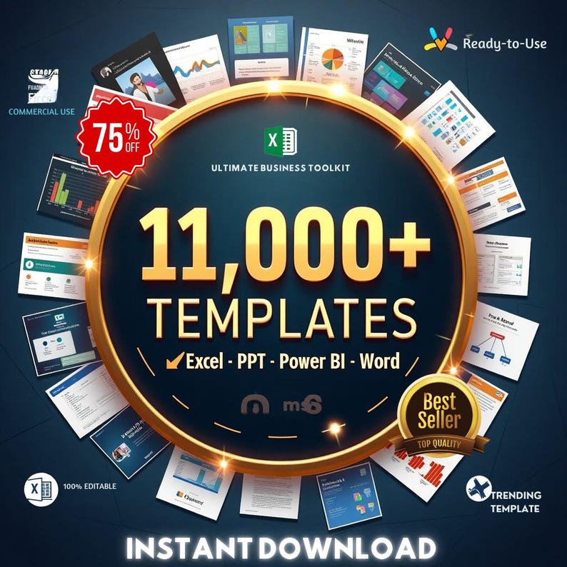 11000+ Powerpoint, BI, Word & Excel Templates Bundle - Fully Editable ...
