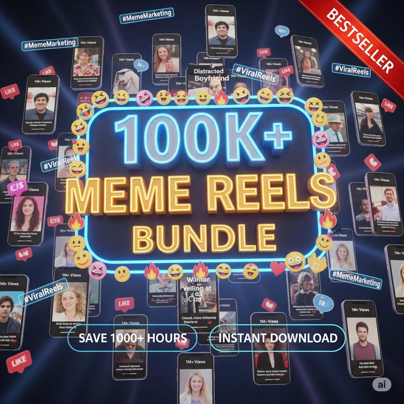 10000+ Viral Meme Reels Bundle, MP4 Format | Tiktok , Instagram ...