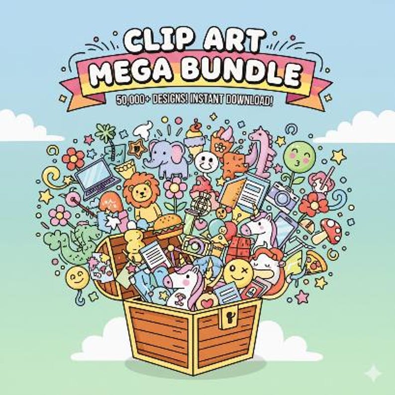 100K+ Clip Art Mega Bundle Pack, Png, Svg, Eps, Water Color Funny ...