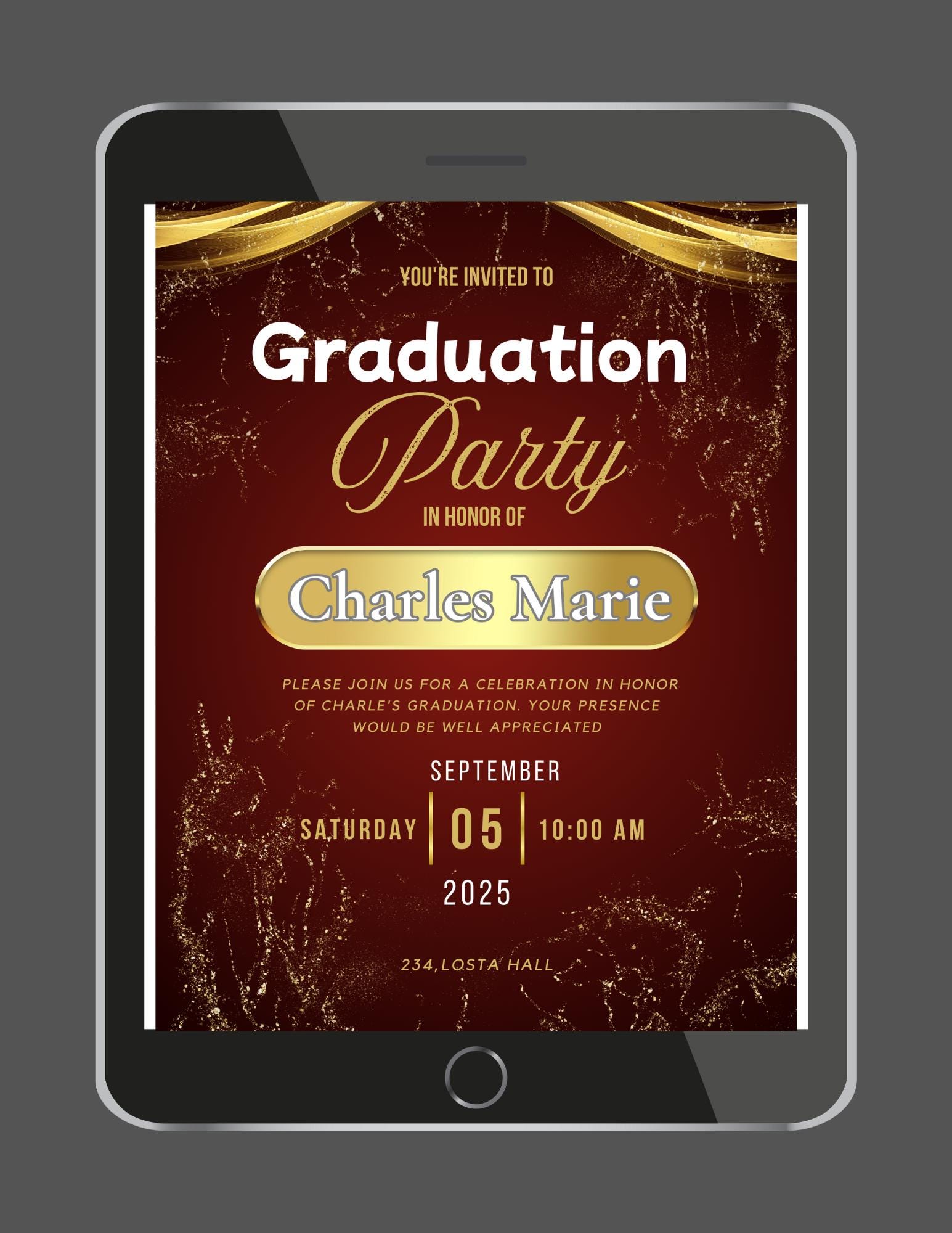 Printable Editable Graduation Convocation Template | Instant Download ...