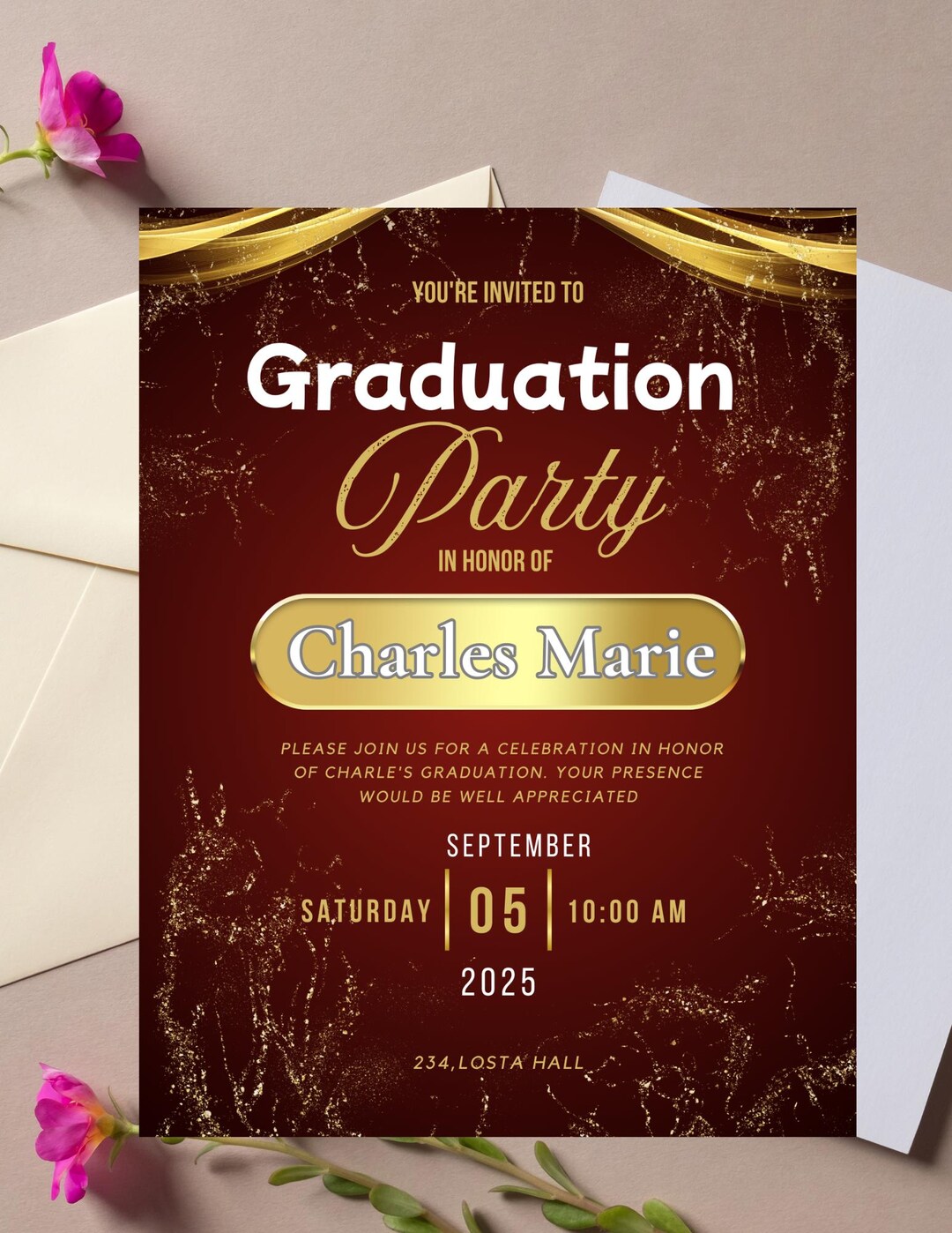 Printable Editable Graduation Convocation Template | Instant Download ...