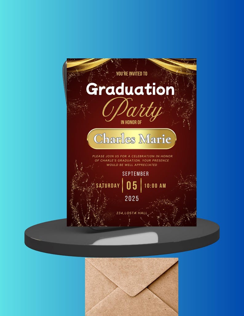 Printable Editable Graduation Convocation Template | Instant Download ...