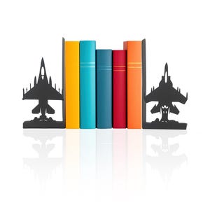 Fighter Aircraft Military Bookends, Military Themed Book Holder, War ...
