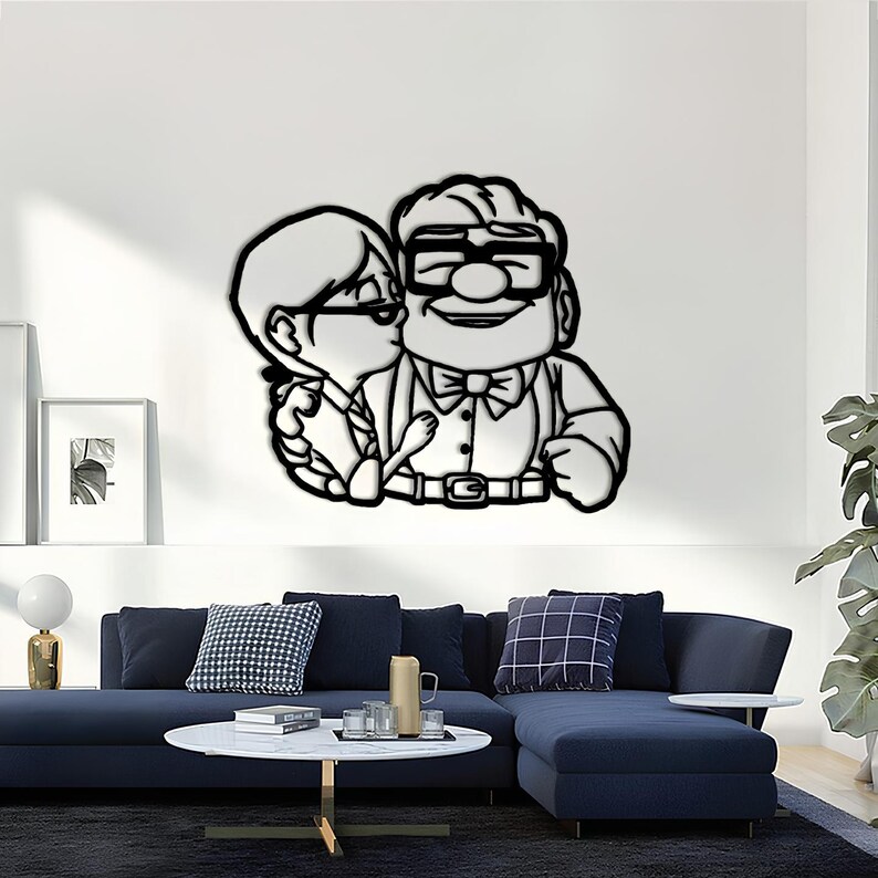 Carl and Ellie Steel Wall Art, up Cartoon Couple, Anniversary Gift - Etsy