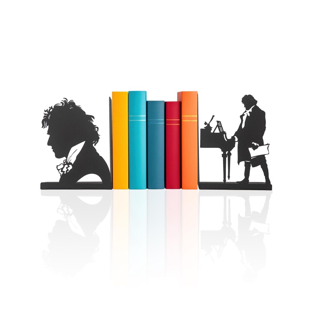 Beethoven Silhouette Metal Bookends, Music Lover Gift - Etsy