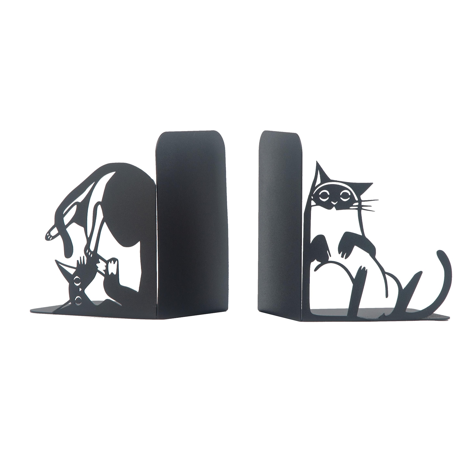 Bookend With Cats Figure, Lazy Cats Cartoon Figured Metal Bookends ...