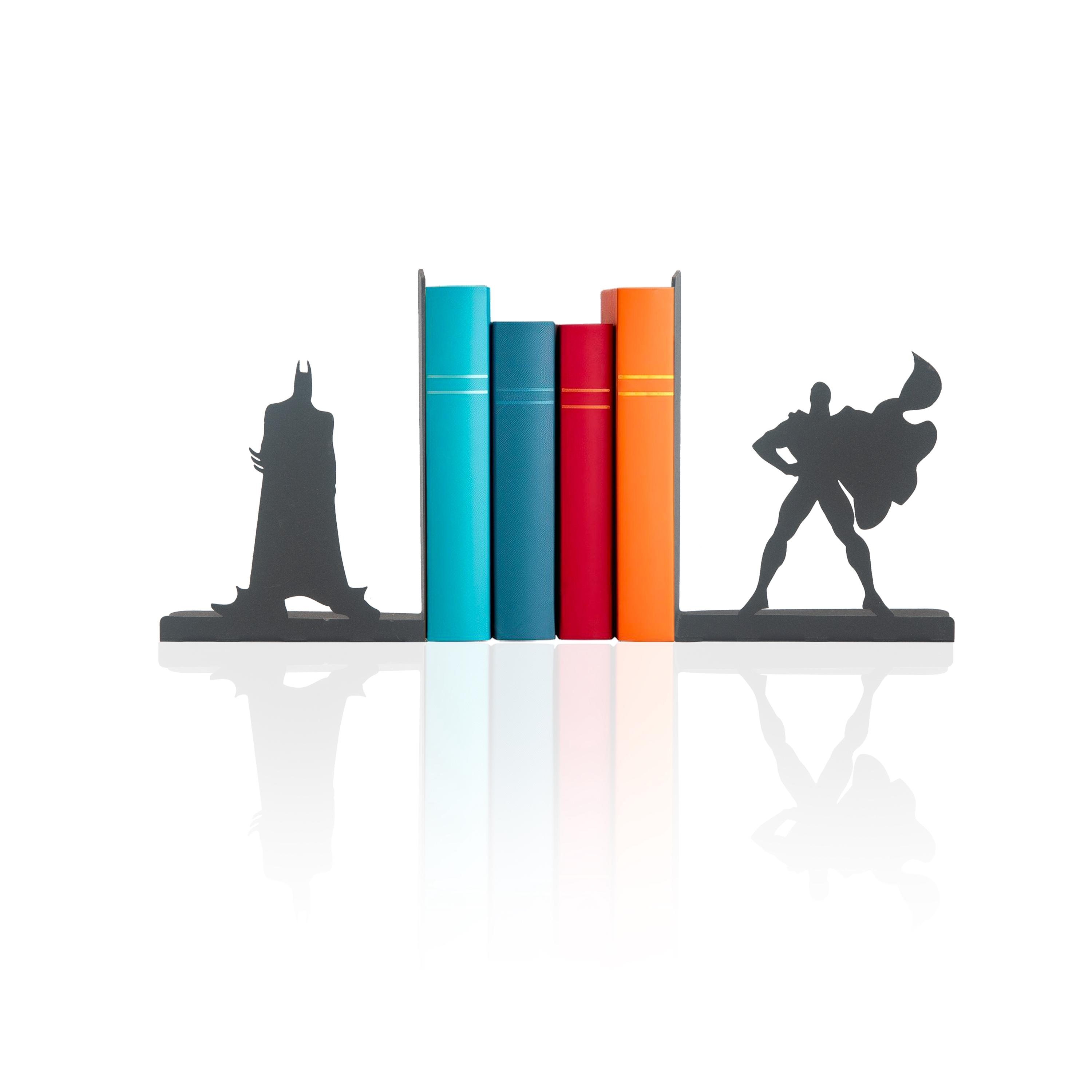 Superhero Metal Bookends for Kids Room, Cartoon Themed Book Holders, Hero Book End, Perfect for ...