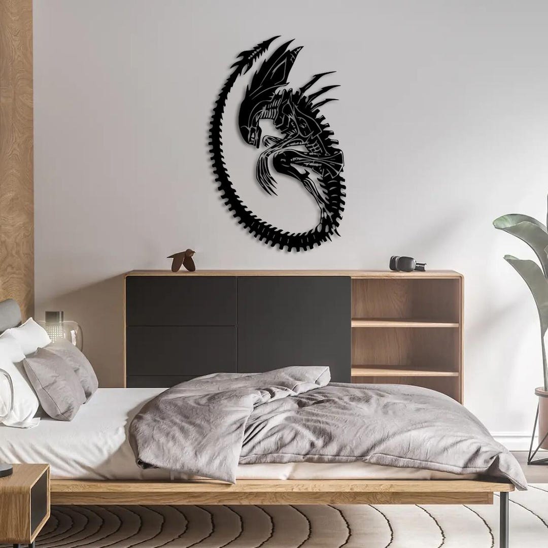 Alien Xenomorph Metal Wall Art, Sci-fi Horror Wall Decor, Predator Vs ...