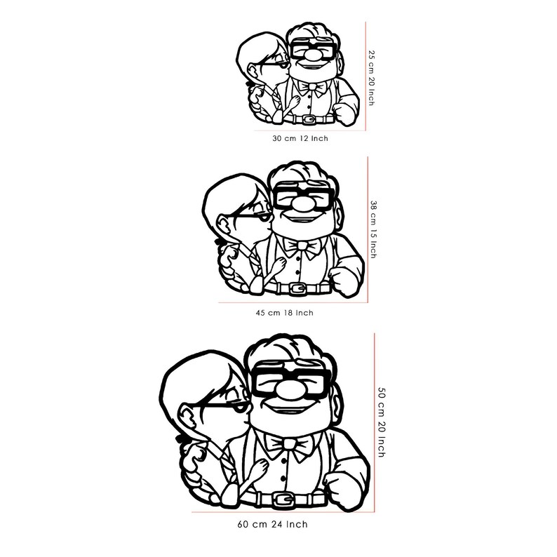 Carl and Ellie Steel Wall Art, up Cartoon Couple, Anniversary Gift - Etsy