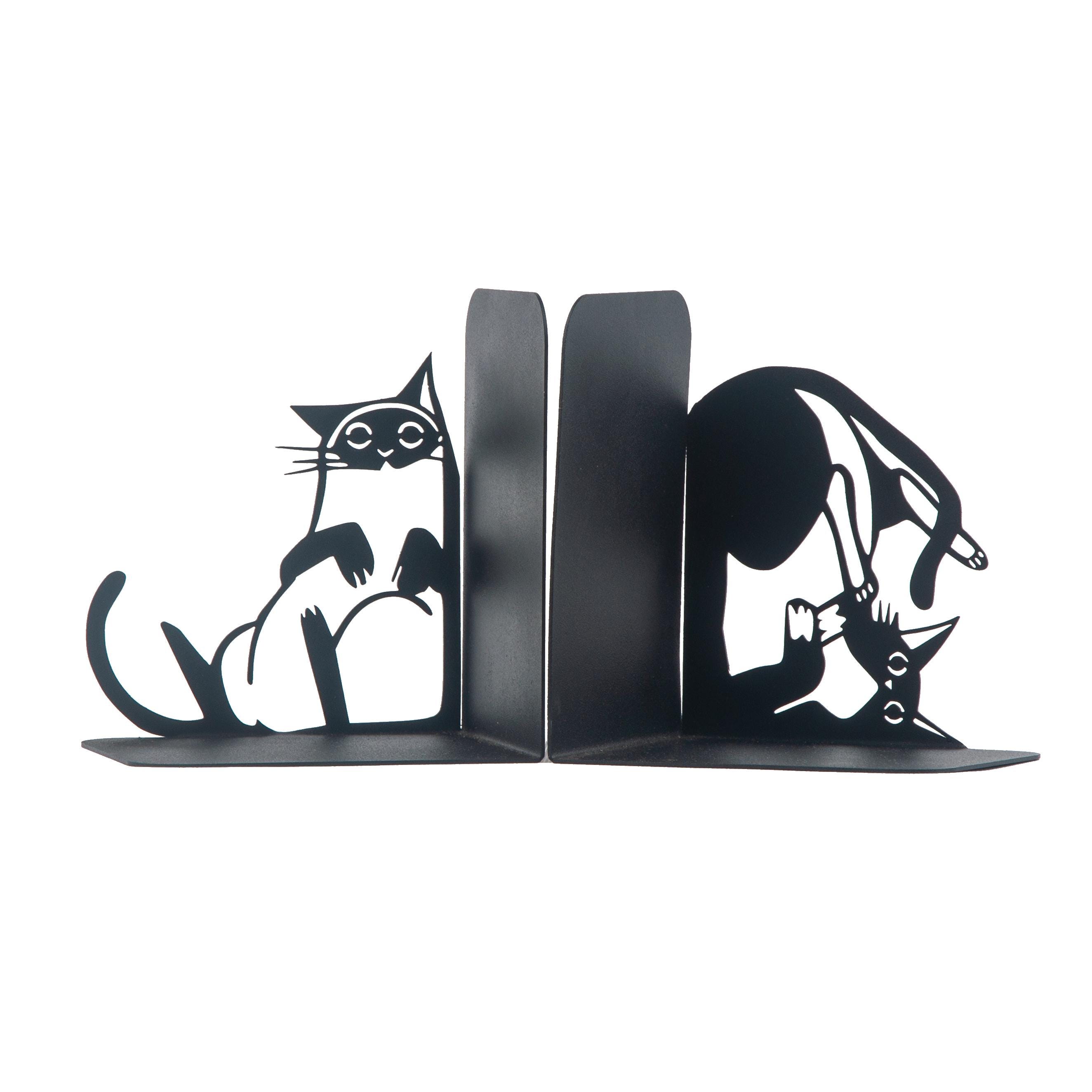 Bookend With Cats Figure, Lazy Cats Cartoon Figured Metal Bookends ...