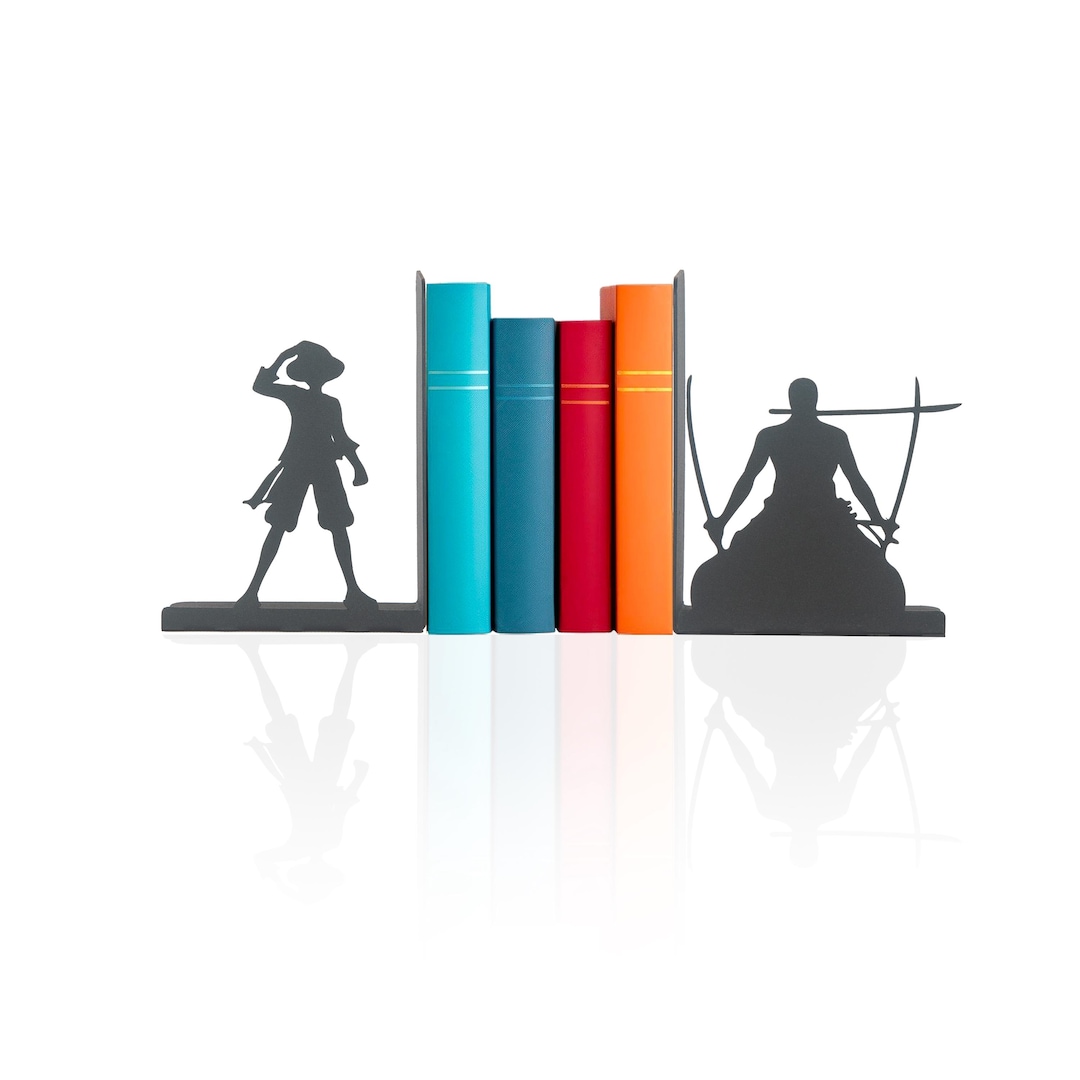 Anime Heroes Silhouette Bookends, Manga Theme Book Holders, Cartoon ...