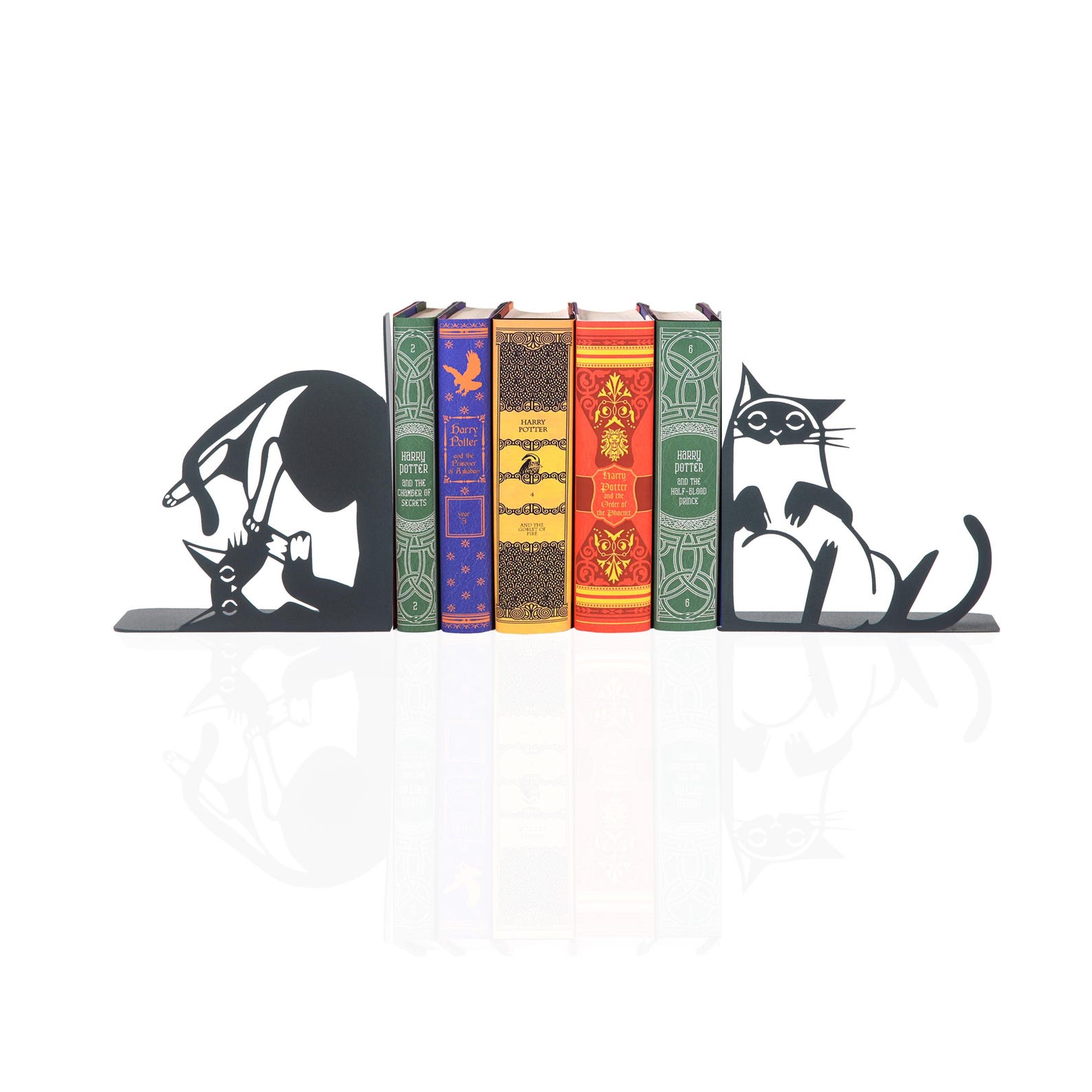 Bookend With Cats Figure, Lazy Cats Cartoon Figured Metal Bookends ...
