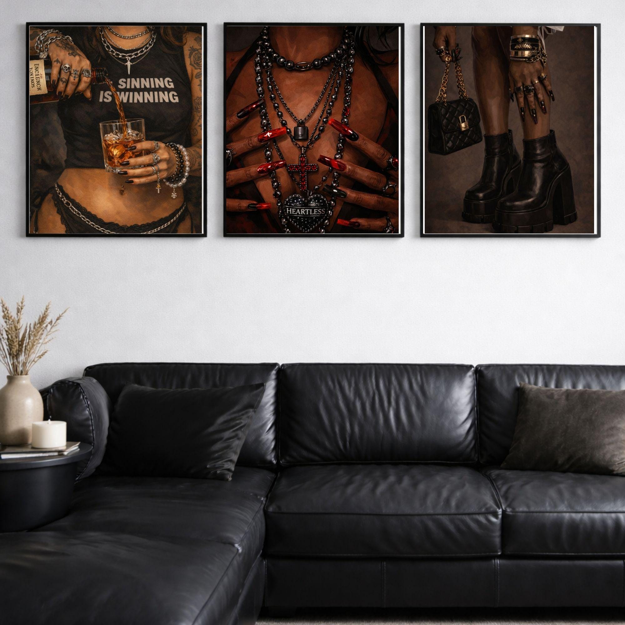 Dark Feminine Fashion Prints Set | Gothic Edgy Home Decor (PDF Files ...