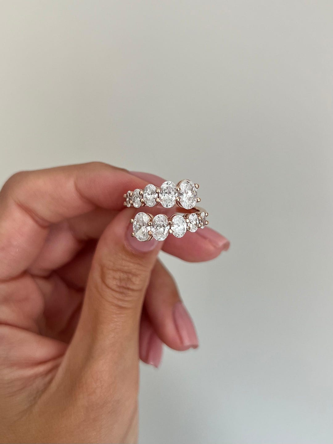 3 Ct Graduated Crossover Diamond Ring With 10 Lab Grown Diamond ...