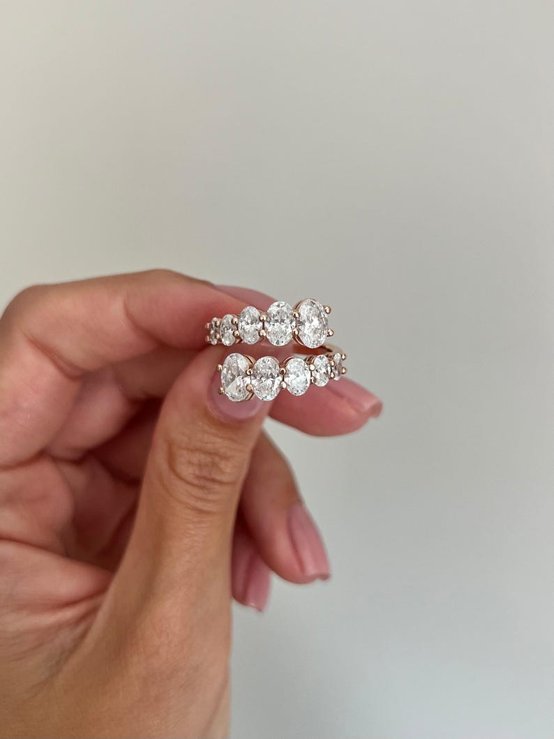 3 Ct Graduated Crossover Diamond Ring With 10 Lab Grown Diamond ...