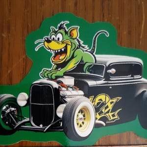 Retro Car Stickers Rat Fink Vinyl Decals Cars Custom Truck Hat Tools ...