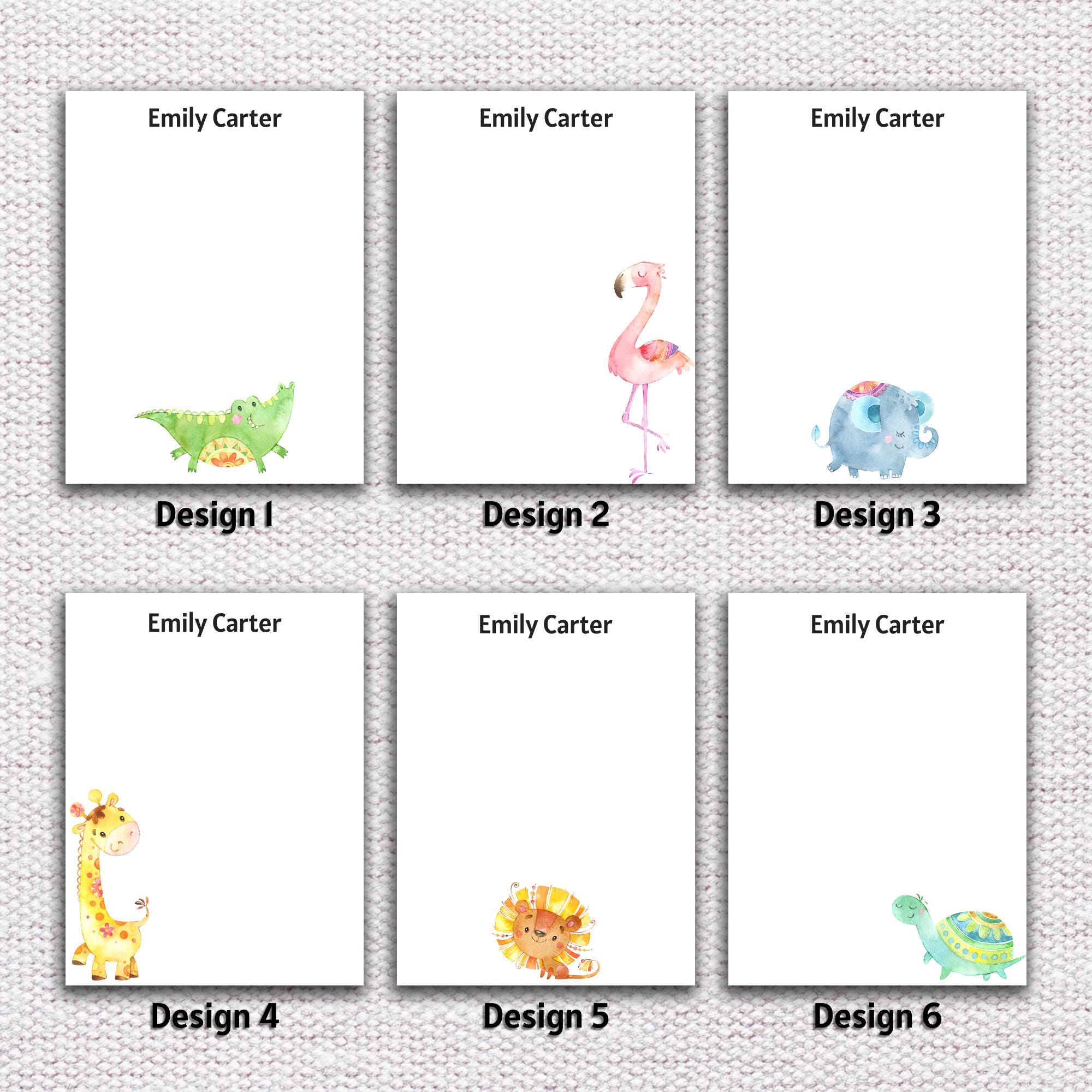 Personalized Kids Animal Notepad – Custom Name Notepads for Children ...