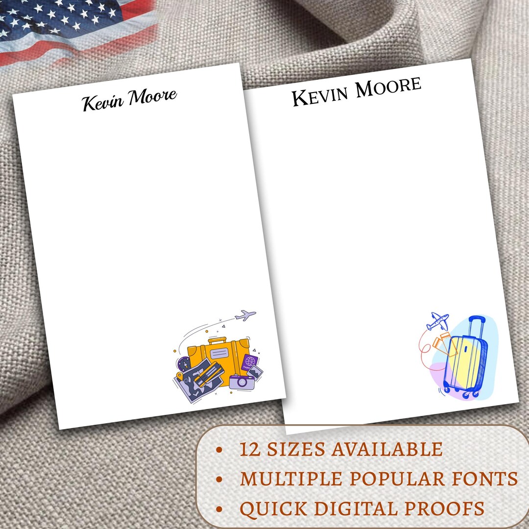 Personalized Travel-themed Notepad – Custom Stationery for Travelers ...