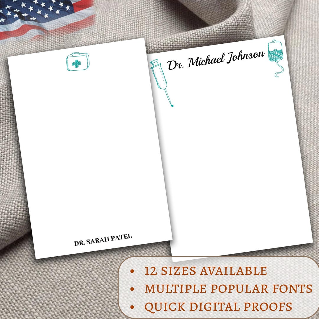 Personalized Notepad Stationery – Custom Medical for Doctors, Nurses ...