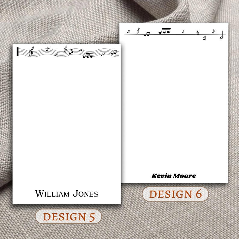 Personalized Music Notepad – Custom Stationery With Musical Notes for ...