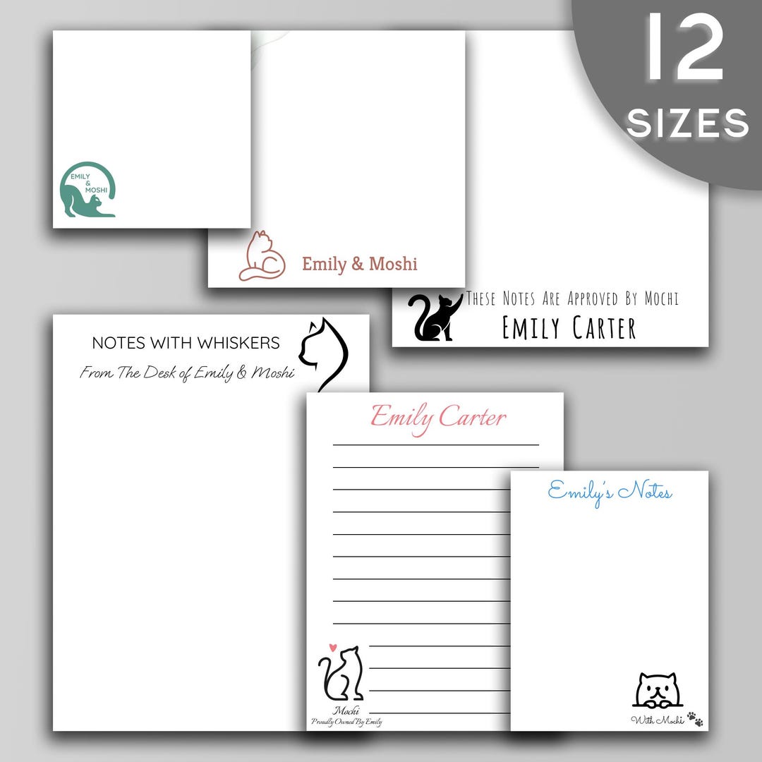 Personalized Cat & Owner Notepad – Custom Stationery With Pet Name ...