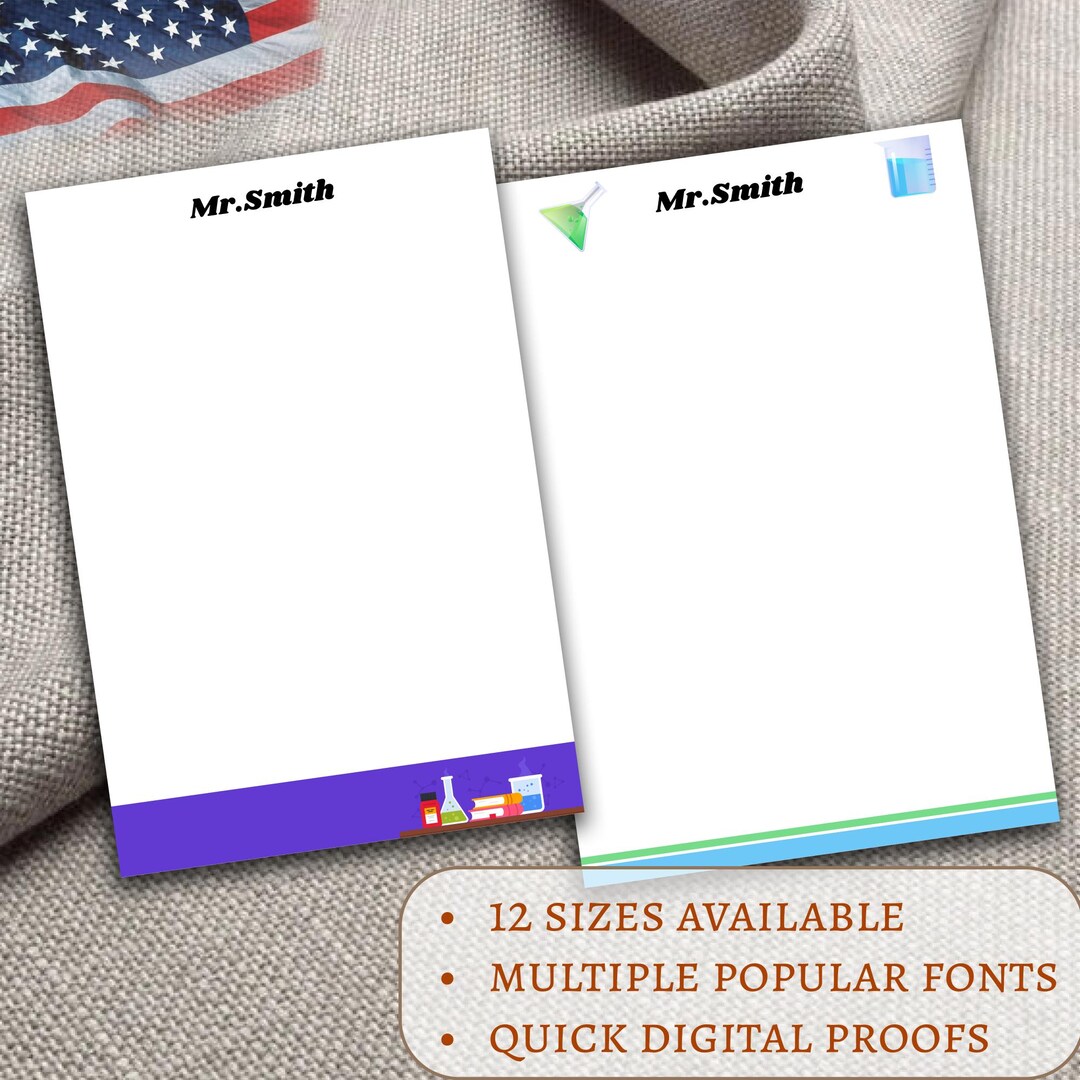 Personalized Science Notepad – Custom Stationery for Chemistry Teachers ...