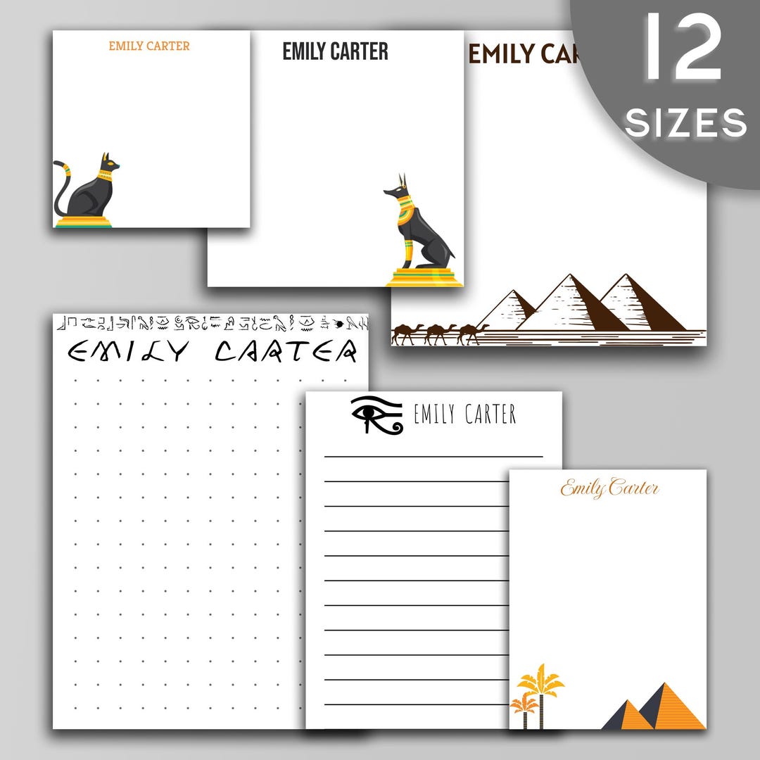 Personalized Egyptian Notepad – Ancient Egypt Theme Stationery ...