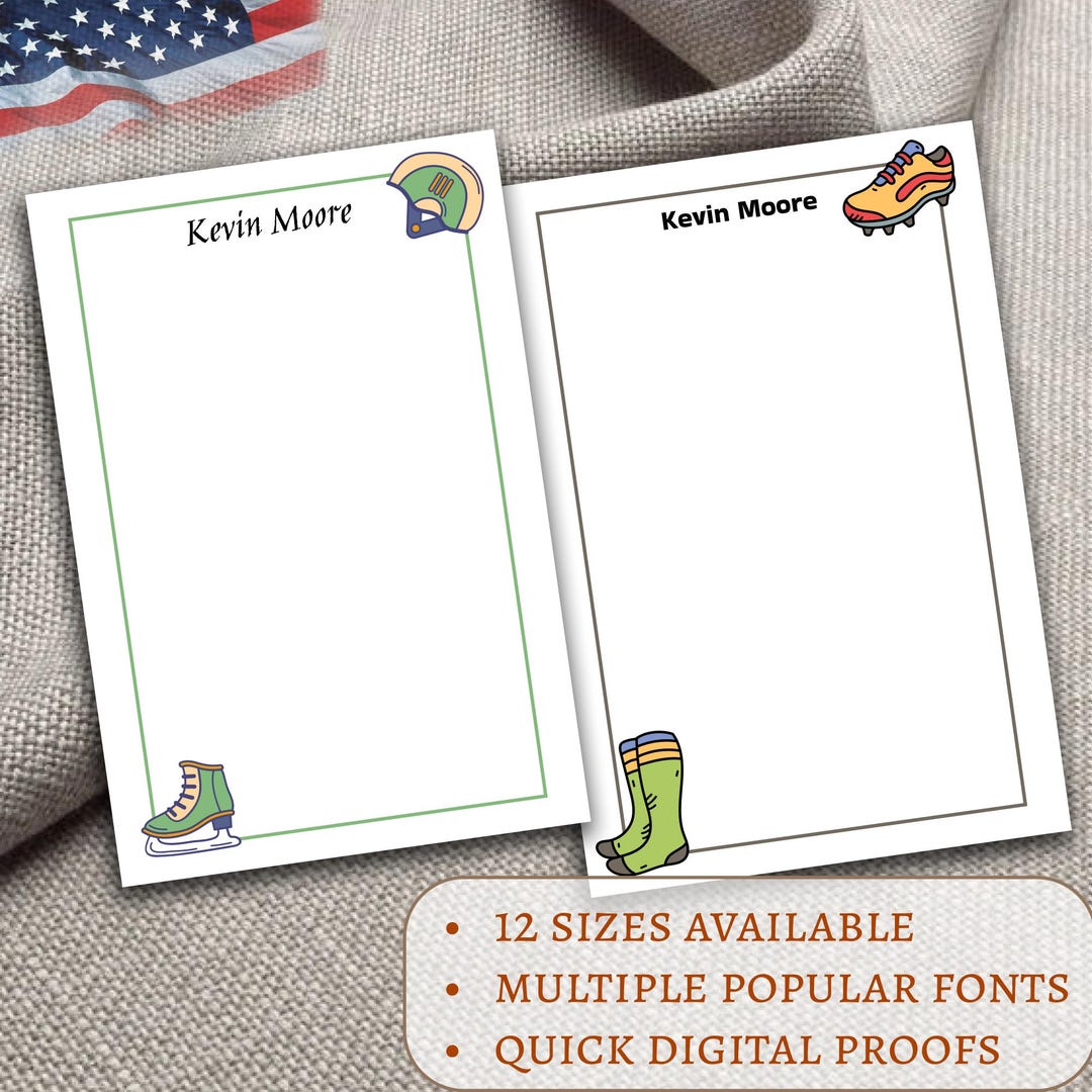 Sports-themed Personalized Notepad – Custom Stationery for Athletes ...