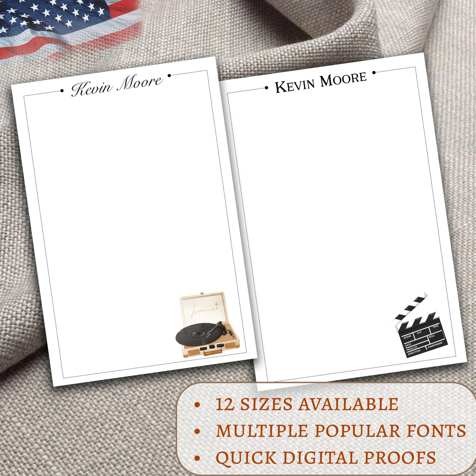 Personalized Vintage Music & Film Notepad – Custom Notepad for Music ...