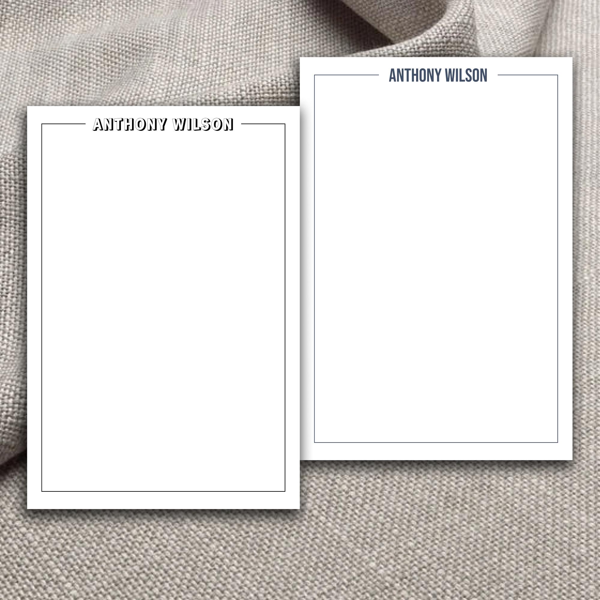 Custom Name Notepad With Border – Professional Business Stationery ...