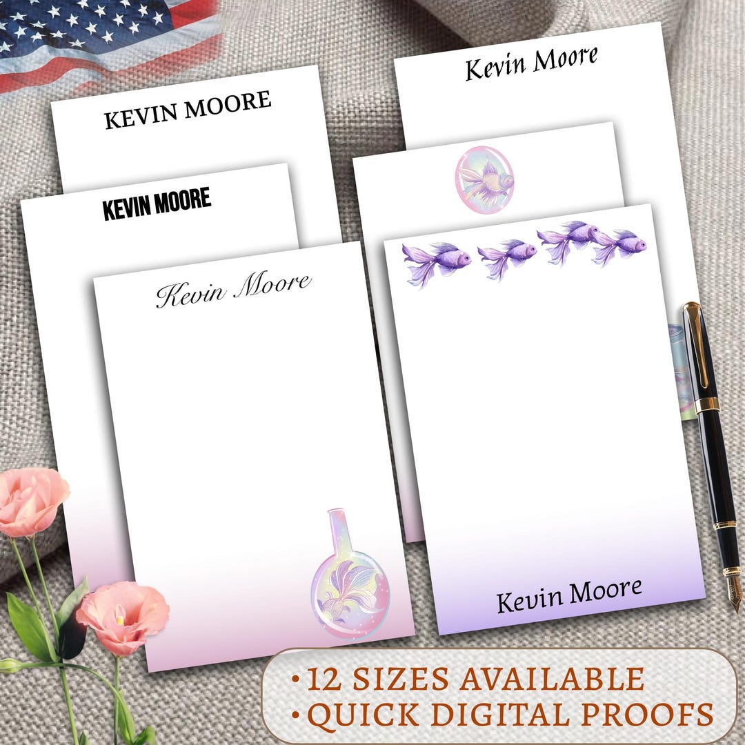 Personalized Cute Fish Notepad – Unique Fish Tank Design for Stylish ...