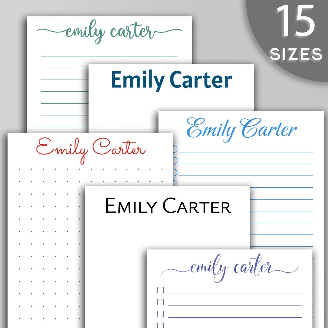 Custom Name Notepad • Minimalist Personalized Stationery for Men and ...