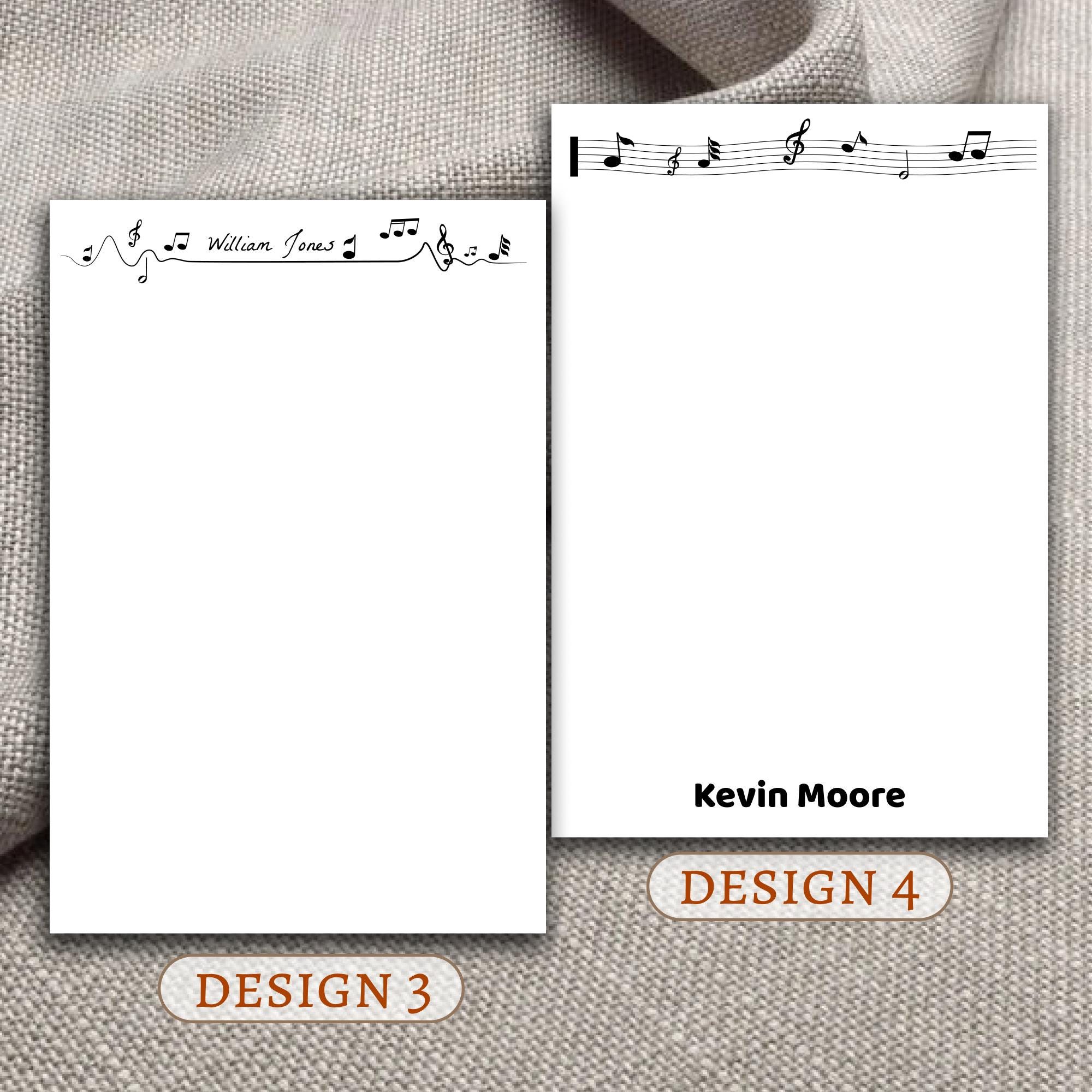 Personalized Music Notepad – Custom Stationery With Musical Notes for ...