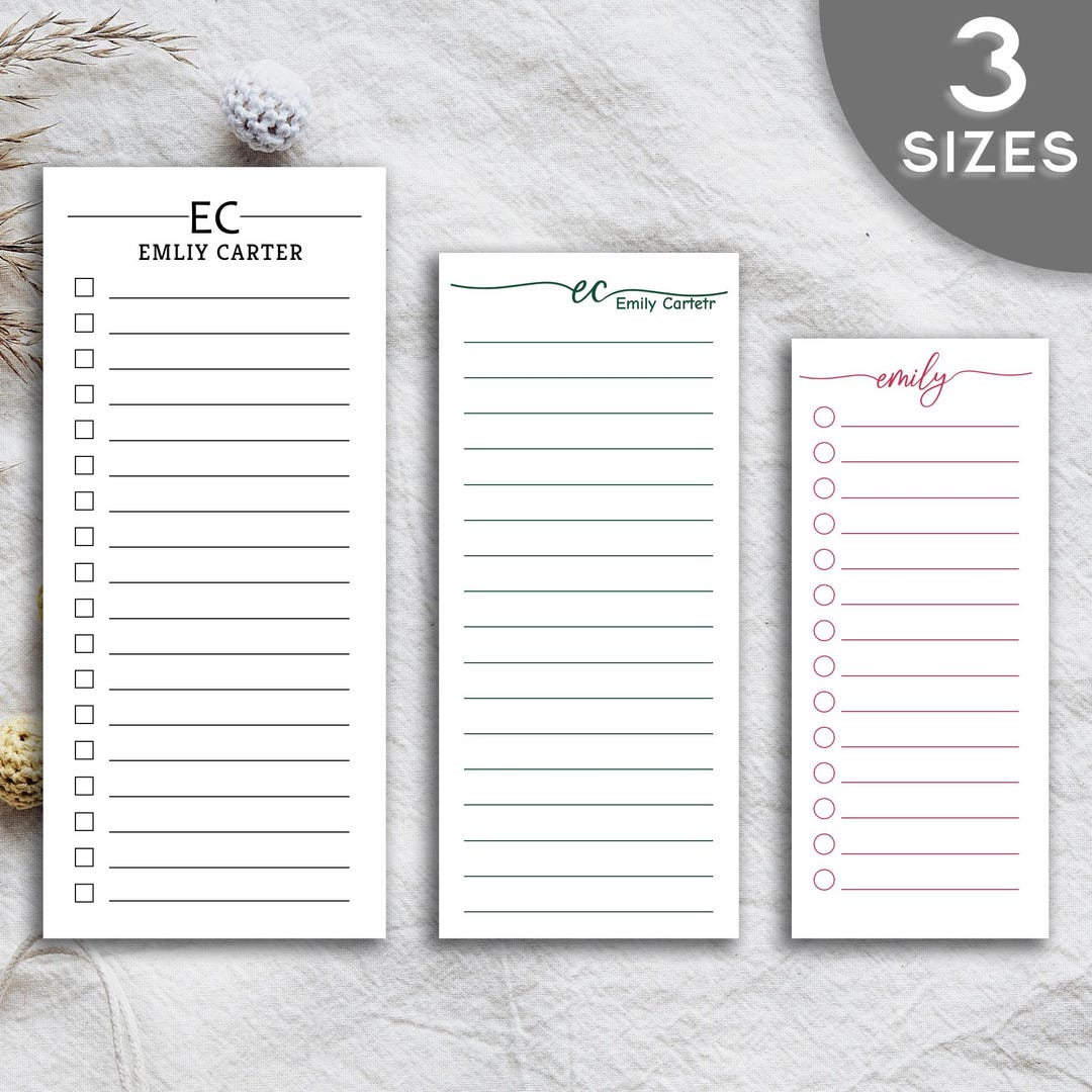 Personalized Monogram Skinny Notepad – Custom Name Pad for Desk or Gift ...