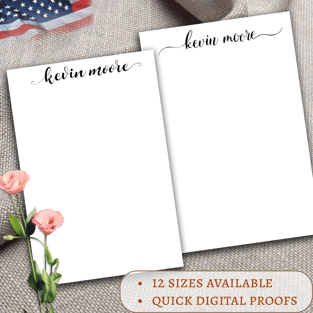 Personalized Calligraphy Script Notepad – Elegant Signature Notepad for ...