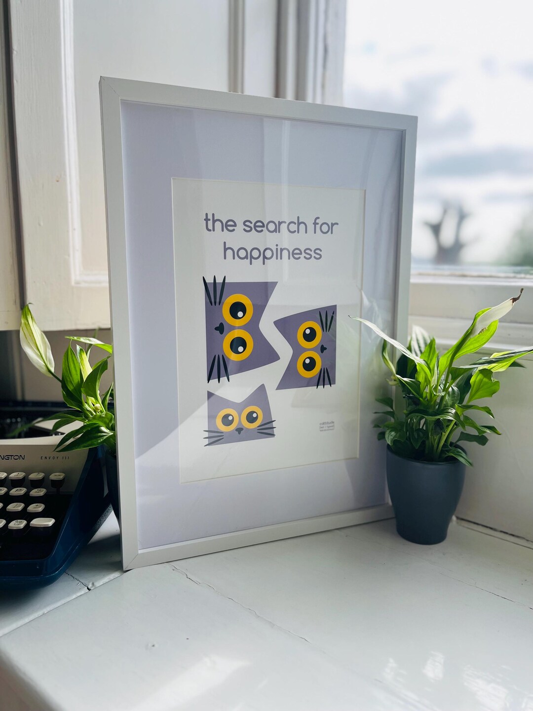 Cattitude A4 Print / Happy Cat A4 Print / Gift / Poster / Wall Art ...