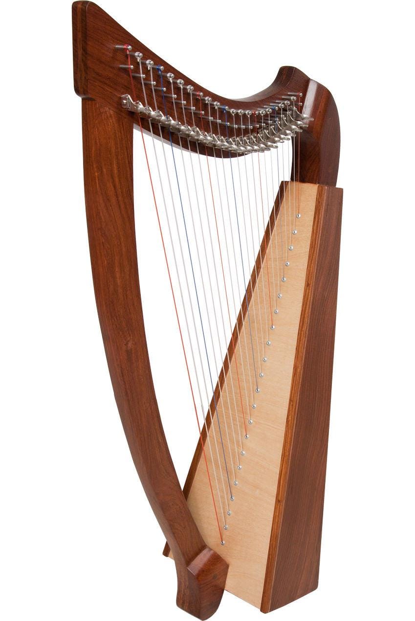 27 String Boru & Trinity Irish Harp, Celtic Irish Lever Harp, Folk Harp ...