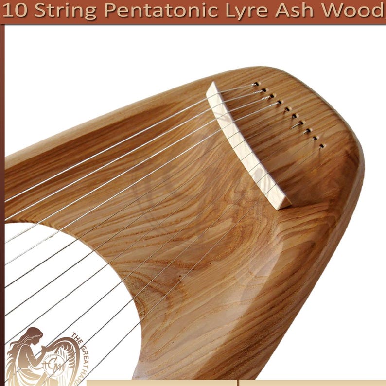 10 String Pentatonic Lyre Harp | Handcrafted Ash Wood Musical ...