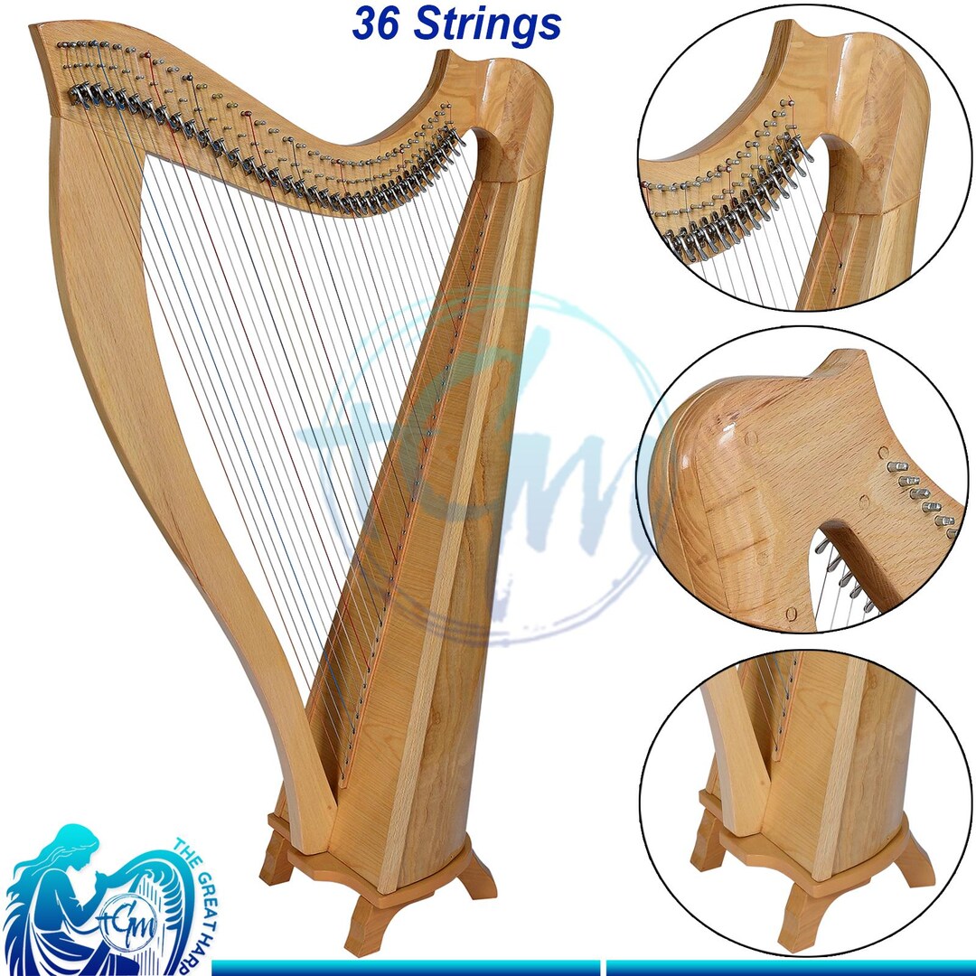 36 String Harp Made With Highest Quality Woods W Case by the Great ...