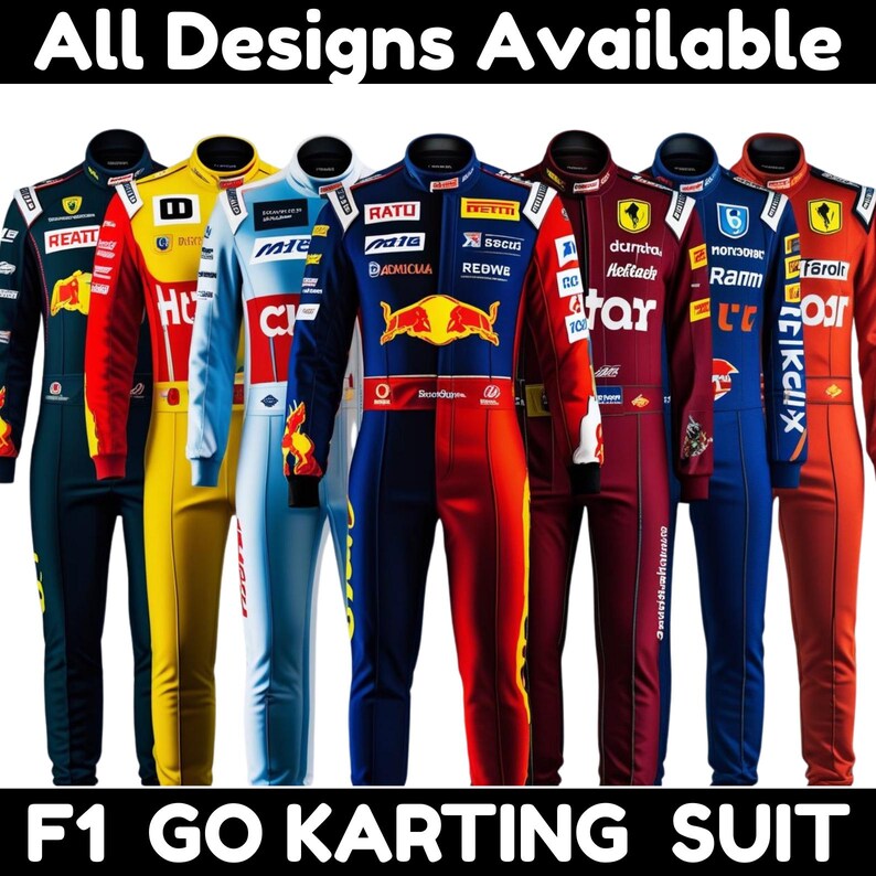 Formula 1 Go-karting Racing Uniforms With Matching Gloves, Caps and ...