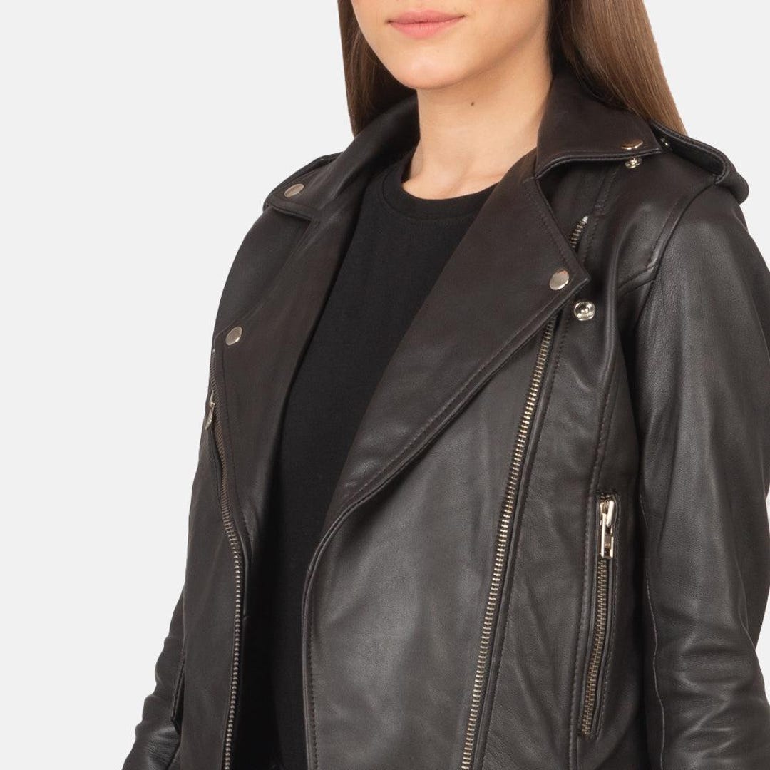 Alison Brown Women's Bomber Leather Jacket – 100% Real Lambskin – No ...