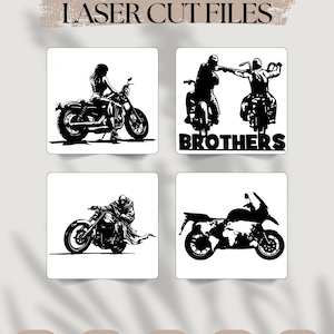 20 Motorcycle Laser Cut Files Bundle SVG DXF Png Eps Ai | Biker ...