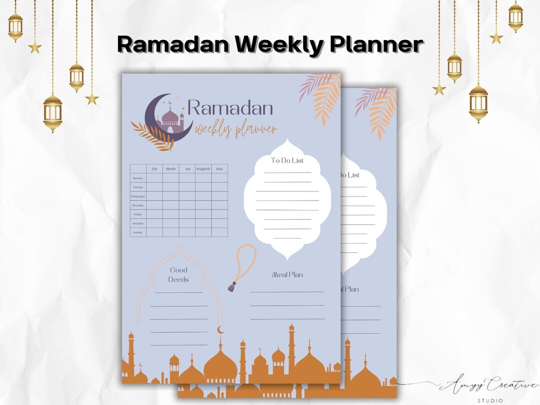 Ramadan Digital Planner Islamic Weekly Planner Prayer & Fasting Tracker ...