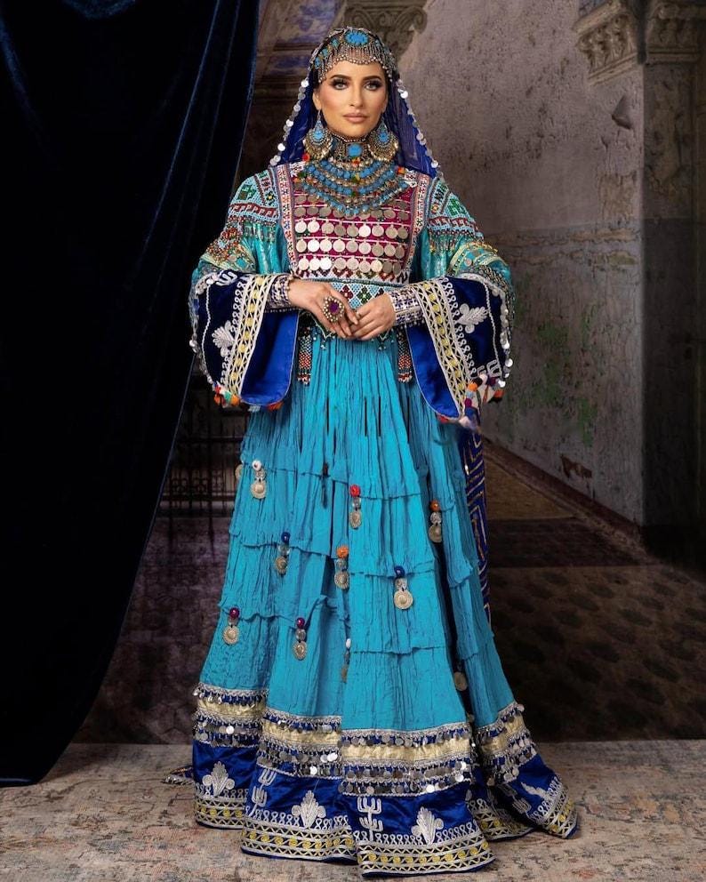 Royal Afghan Handmade Kochi Dress Afghan Charma Embroidery Afghan ...