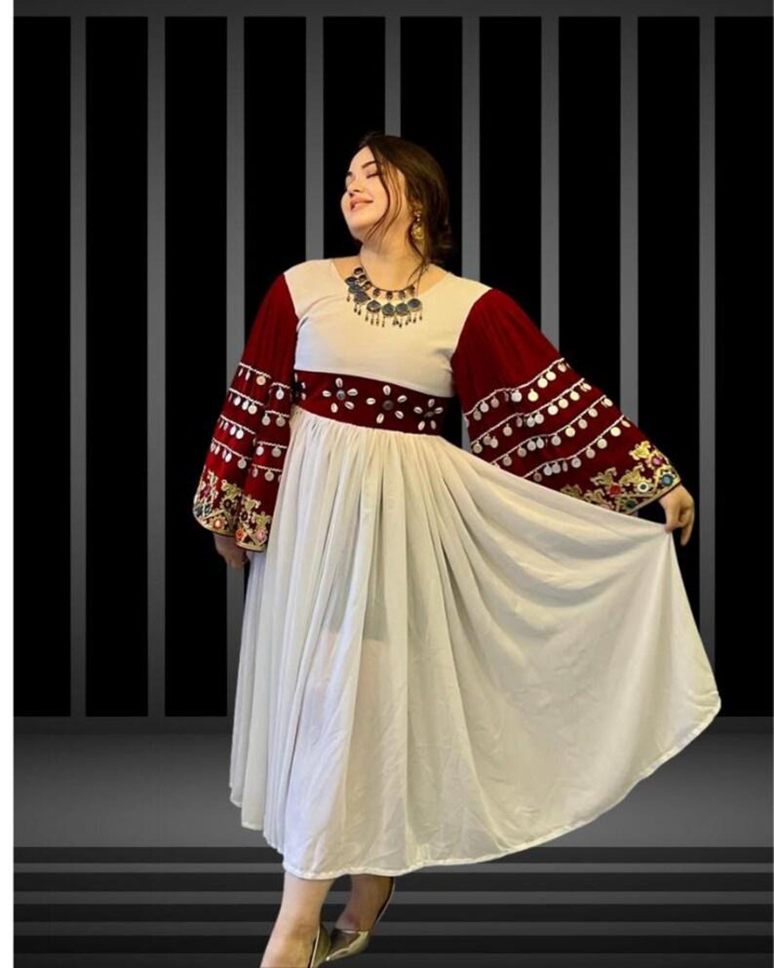 Afghan Traditional Women Dress Charma Embroidery Afghan Fashion Afghan ...