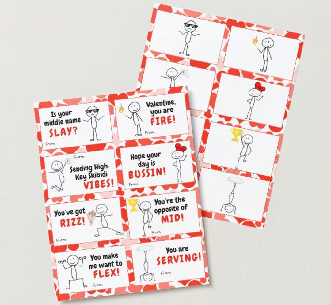 Valentine Slay Words Front & Back Printable - Etsy