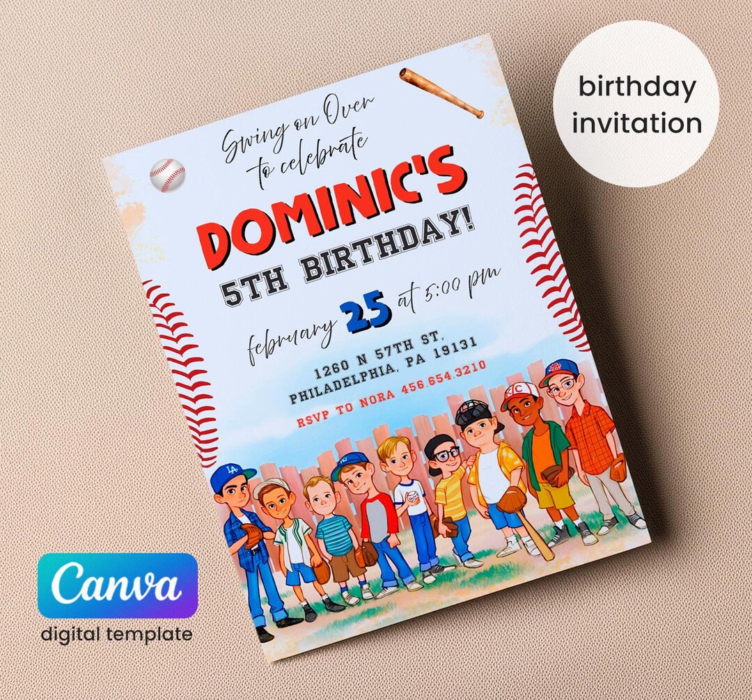 Baseball Invitation, National League Birthday Invitation Template ...
