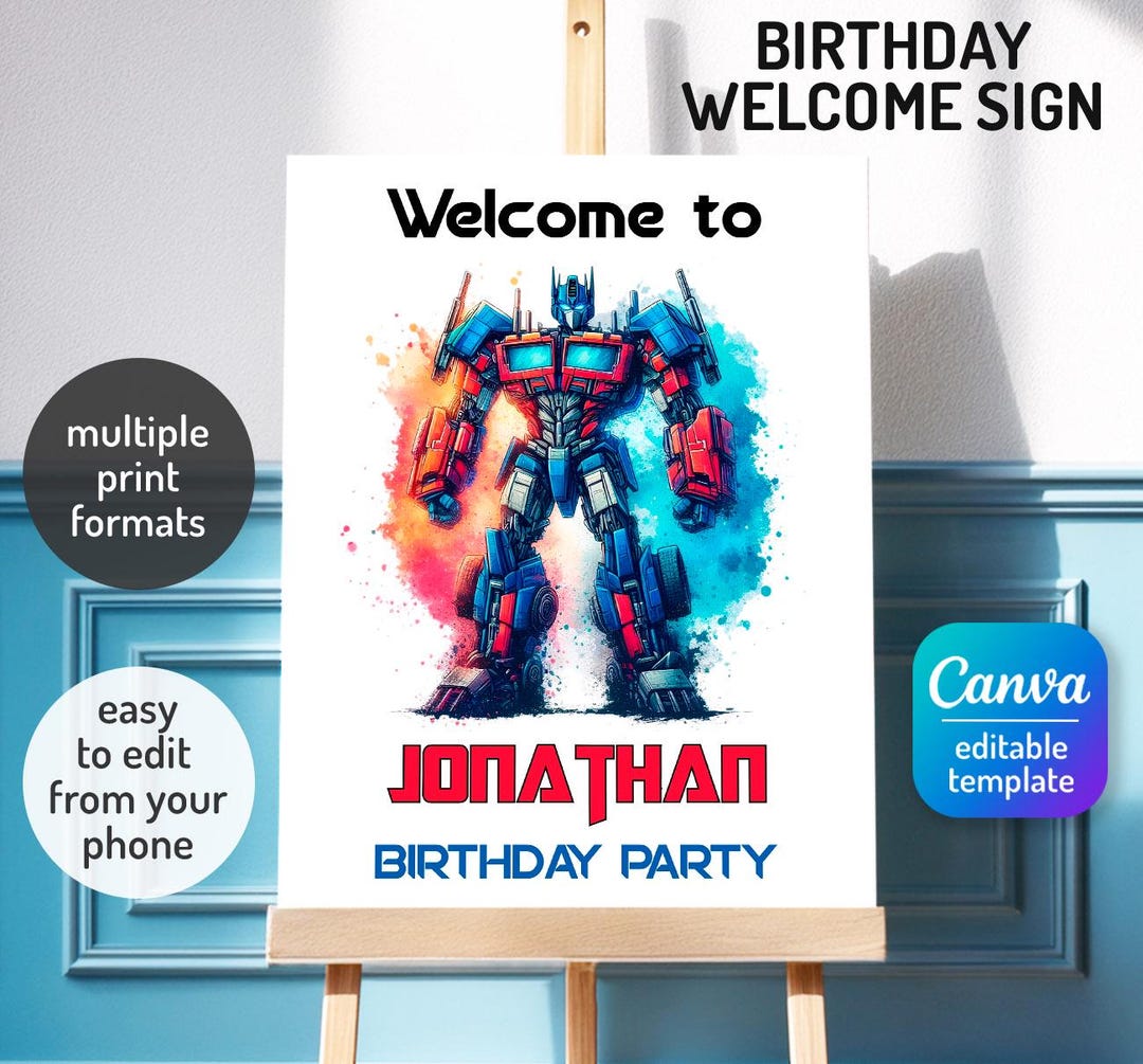Transformers Welcome Sign In, Printable Birthday Party Rescue Bots ...