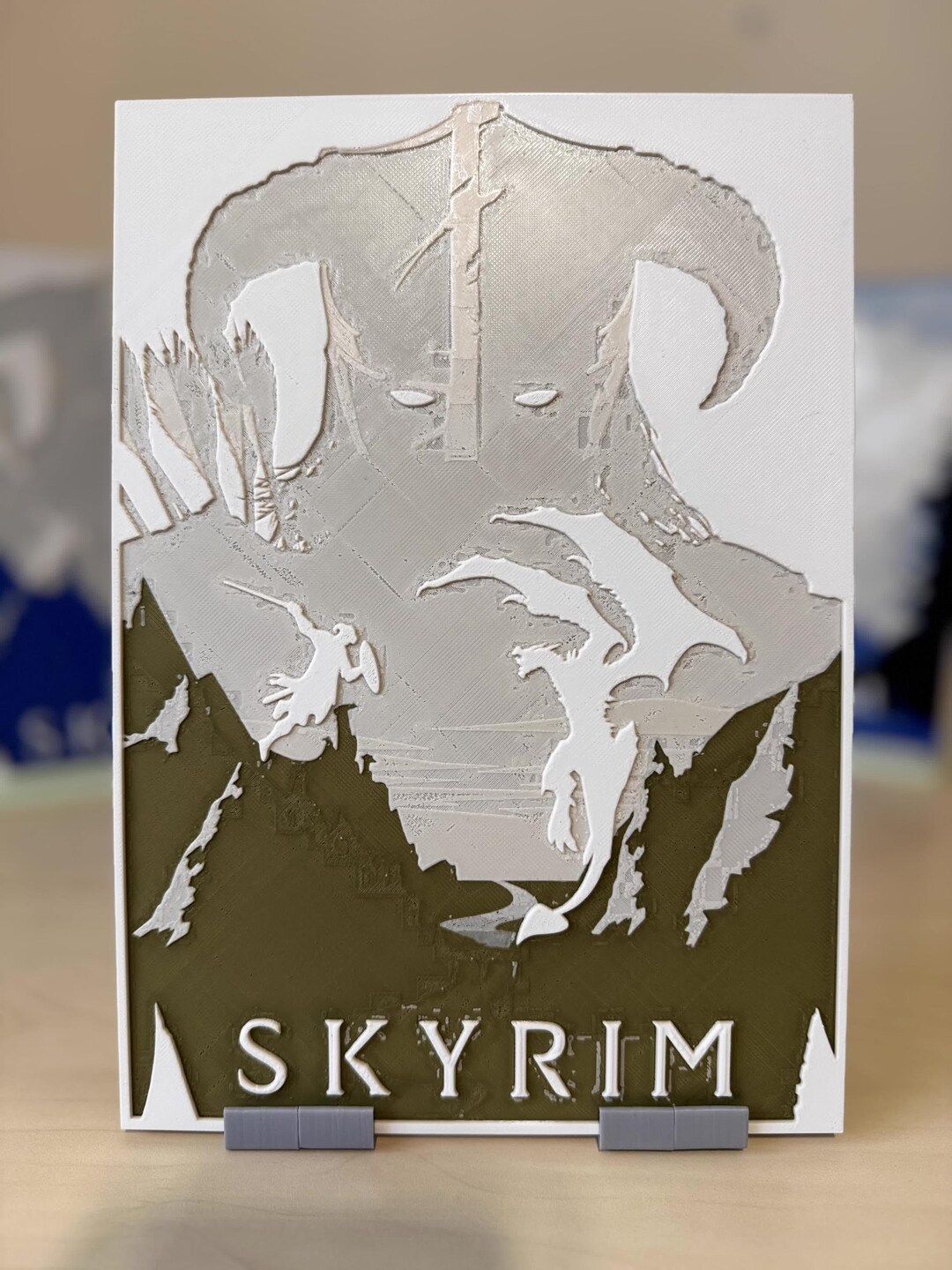 Skyrim Dragonborn Silhouette 3d-printed Magnet / Wall Art — the Elder ...