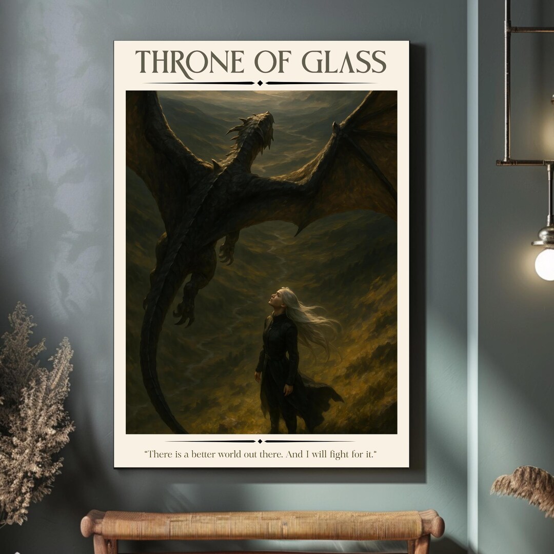 Manon and Abraxos Digital White BG Wall Art Throne of Glass Printable ...